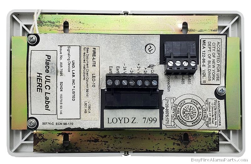 Fire-Lite LED-10 Annunciator (with Frame)