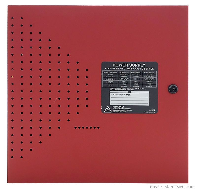 Notifier FCPS-24S6R Field Charging Power Supply in Red Cabinet