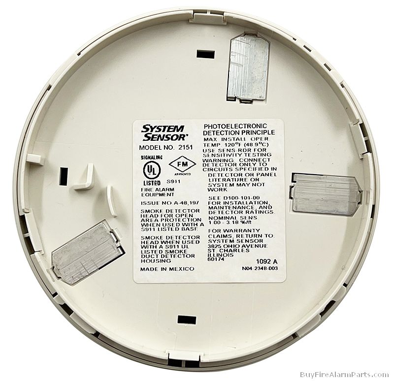 System Sensor 2151 Plug-in Photoelectric Smoke Detector, New Style