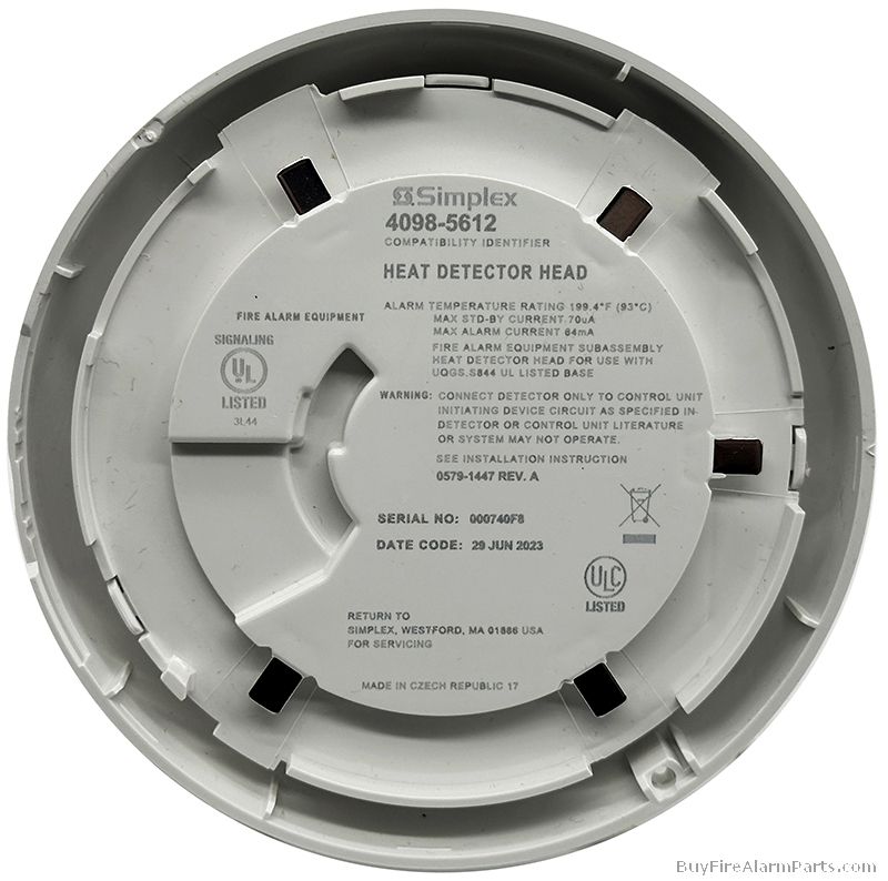 Simplex 4098-5612 Fixed Temp (200F) Heat Detector