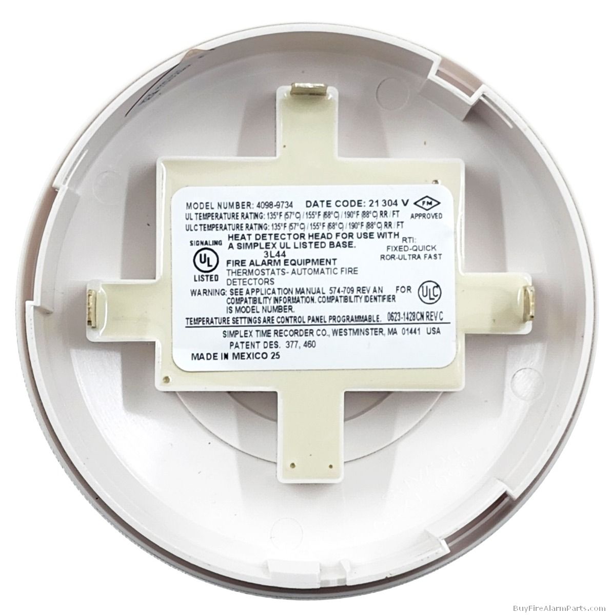 Simplex 4098-9734 TrueAlarm Hi-Temperature Heat Sensor