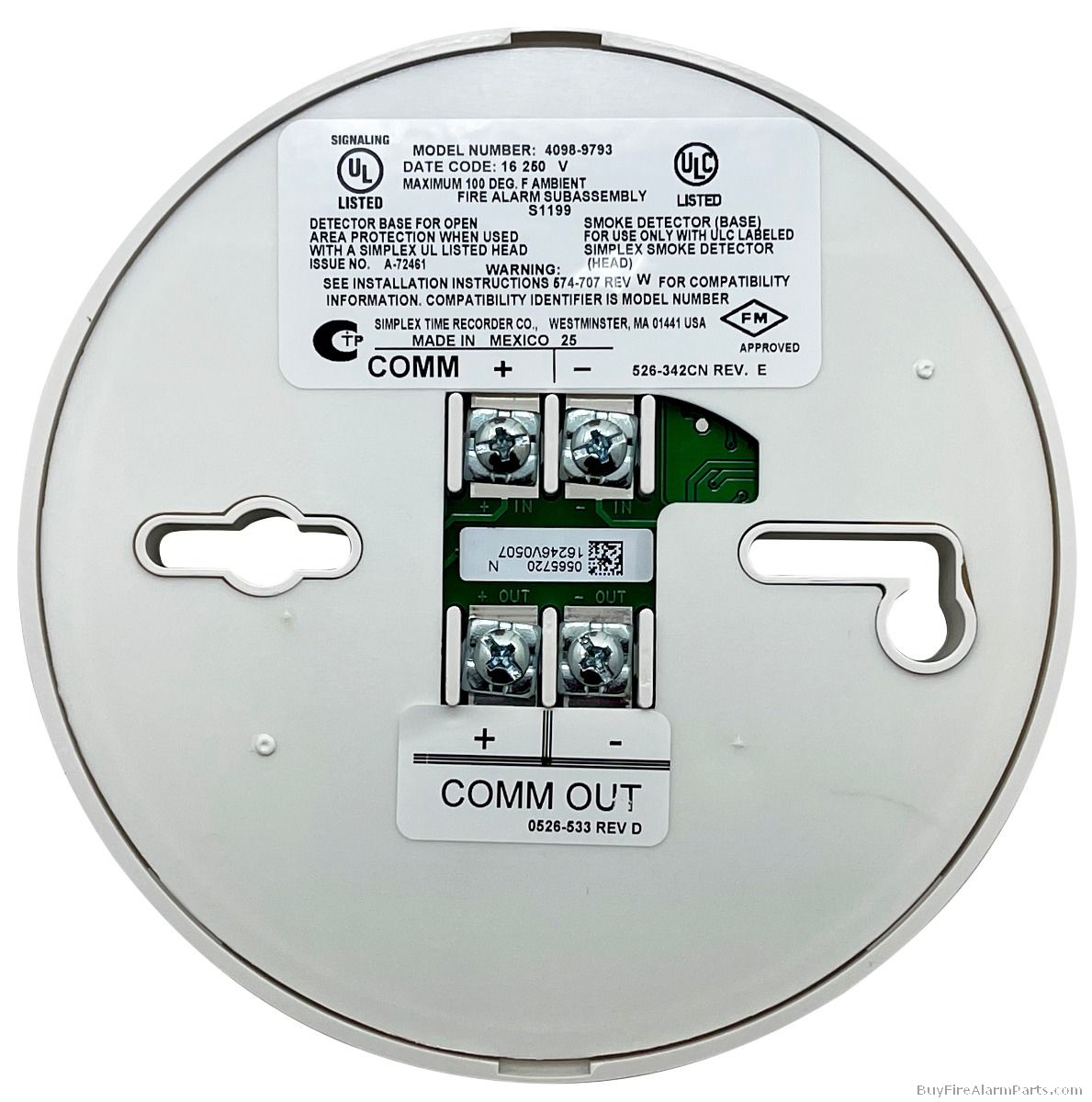 Simplex 4098-9793 TrueAlarm Isolator Sensor Base