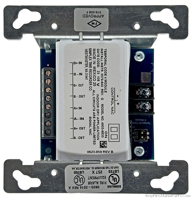 Simplex 4905-9835 Temporal Code 4 Module for CO Gas Alarm Notification