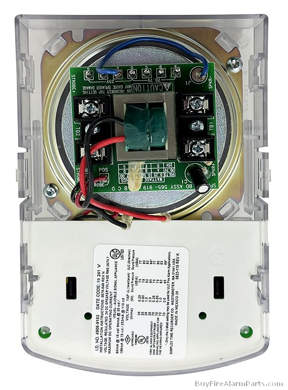 Simplex 4906-9153 Wall Mount Speaker with Strobe S/V (white)