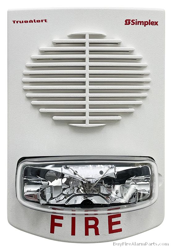 Simplex 4906-9153 Wall Mount Speaker with Strobe S/V (white)