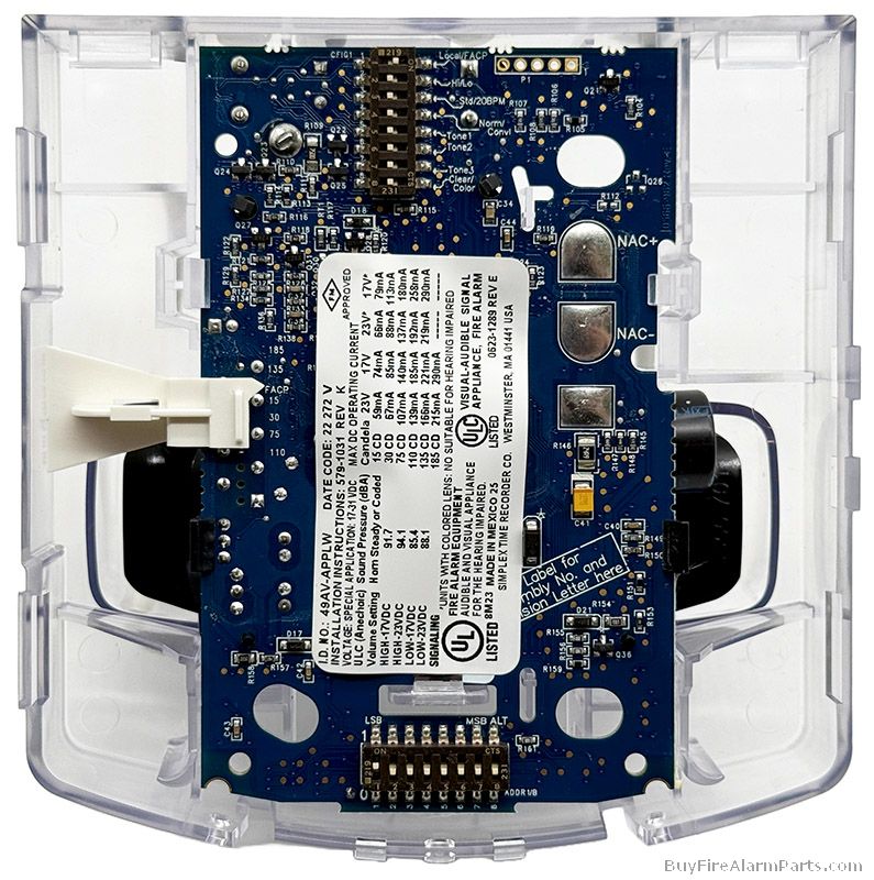Simplex 49AV-APPLW TrueAlert ES Horn Strobe, Appliance Only