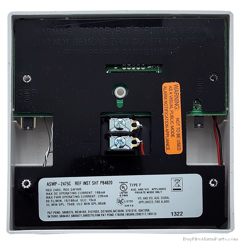 Wheelock ASWP-2475C-FW Ceiling Mount Weatherproof Horn Strobe (White)