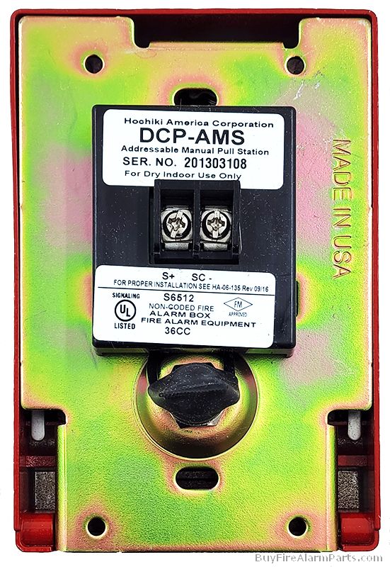 Hochiki DCP-AMS Addressable Manual Pull Station (Single Action, Hex Key ...