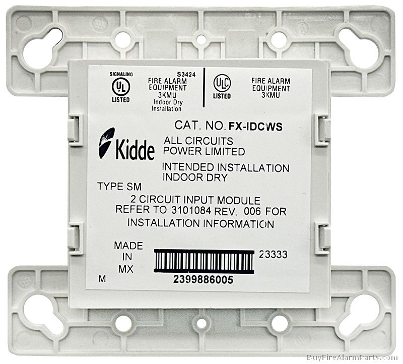 Kidde FX-IDCWS Dual Input Waterflow, Supervisory Module