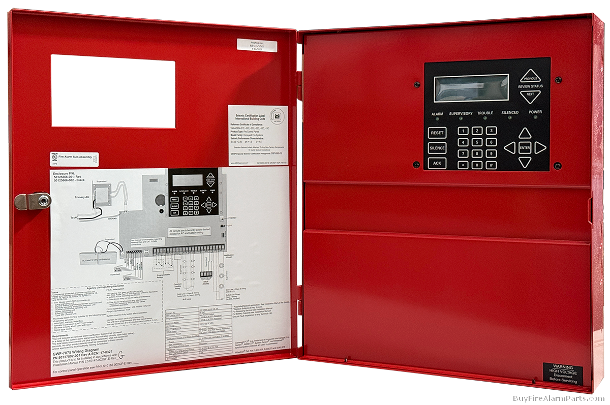 Gamewell-FCI GWF-7075 Intelligent Addressable FACP (Red Cabinet)