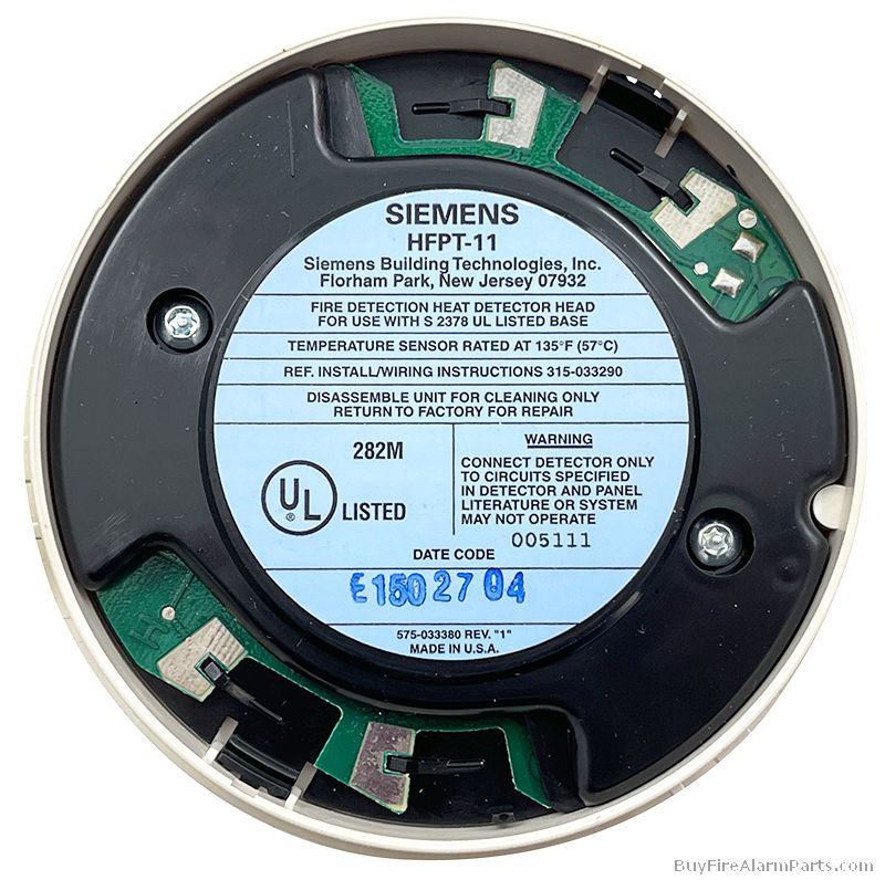 Siemens HFPT-11 Plug-In Intelligent Thermal Detector