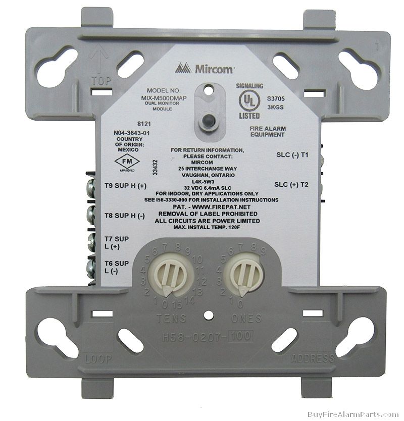 Mircom MIX-M500DMAP AP Intelligent Dual Input Monitor Module