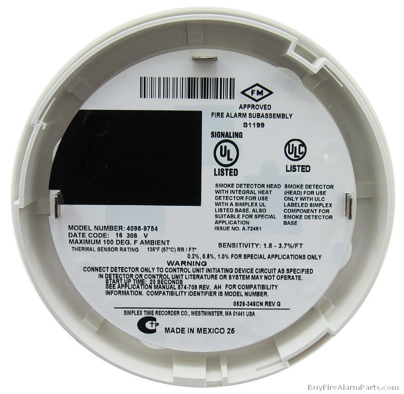 Simplex 4098-9754 TrueAlarm Photoelectric and Heat Multi-Sensor