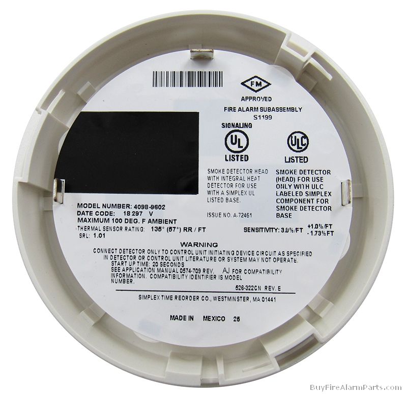 Simplex 4098-9602 Photoelectric Smoke Detector Head