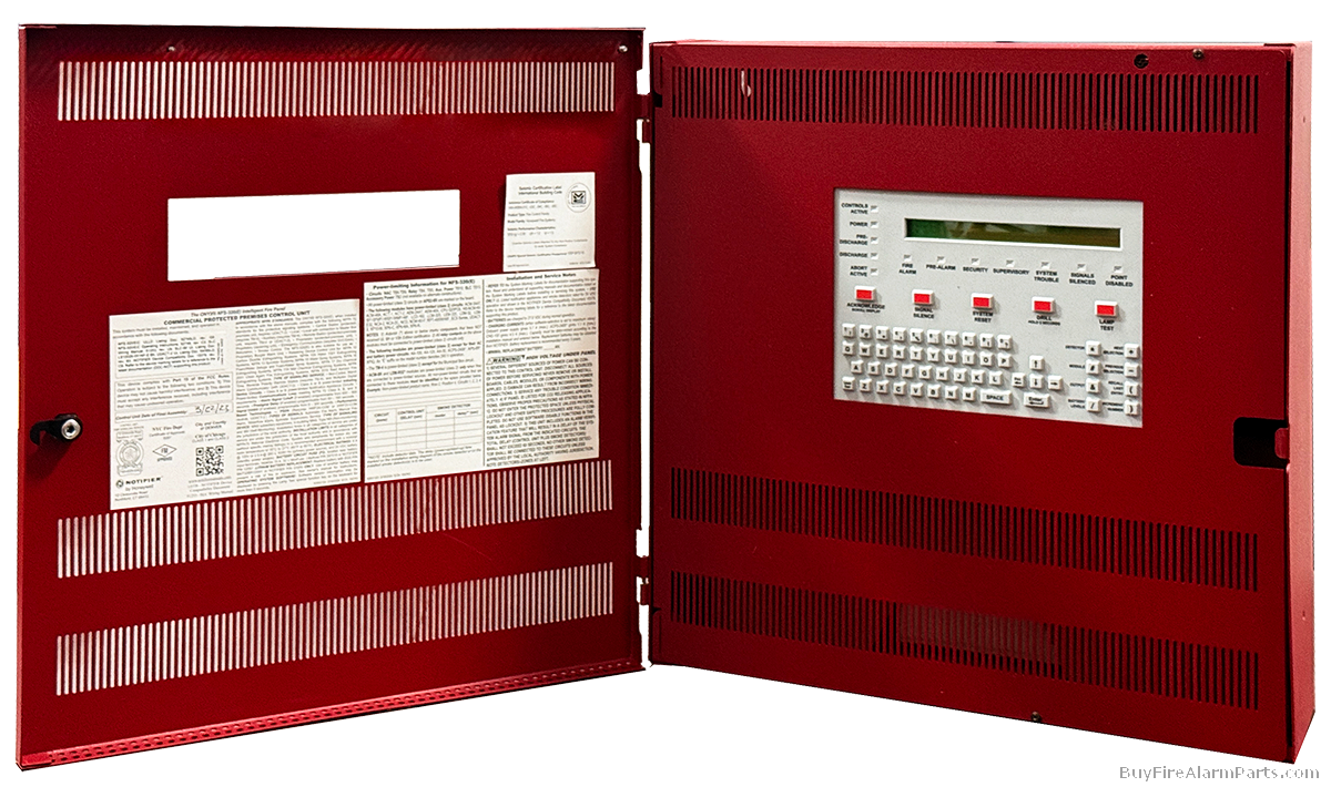 Notifier NFS-320R (Intelligent FACP) in Red Cabinet
