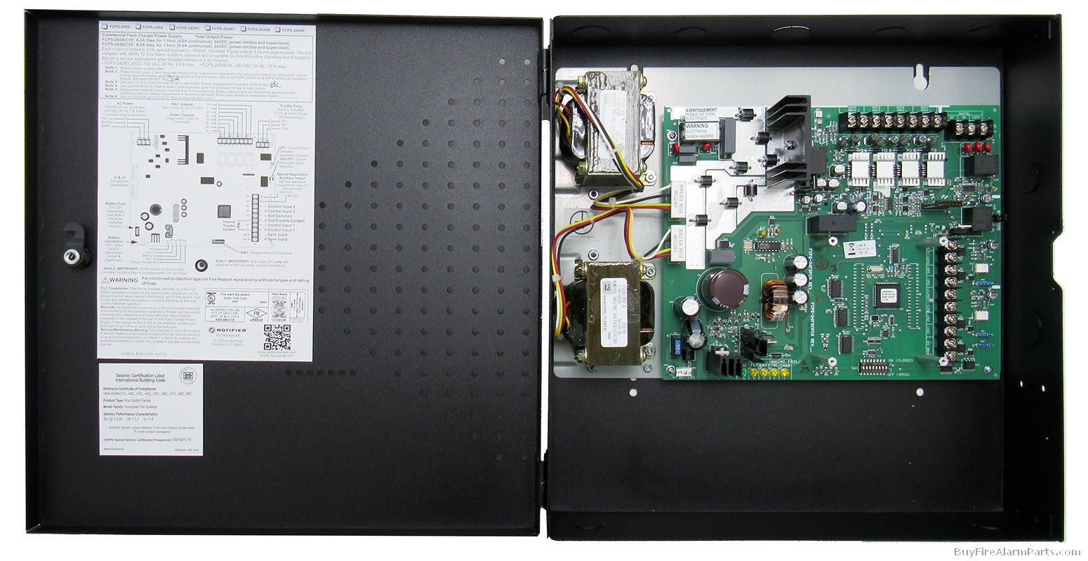 Notifier FCPS-24S8 Field Charging Power Supply in Black Cabinet