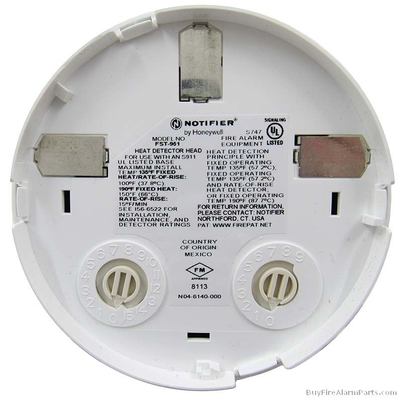 Notifier FST-951 Intelligent Plug-In Thermal (135°F fixed) Detector (White)