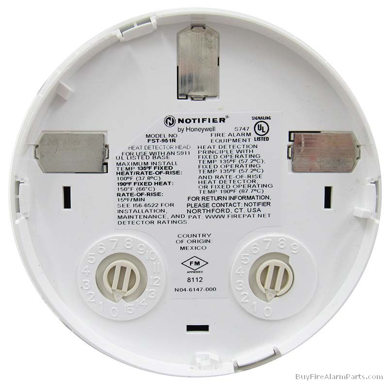 Notifier FST-951R Rate of Rise 135F Heat Detector (White)