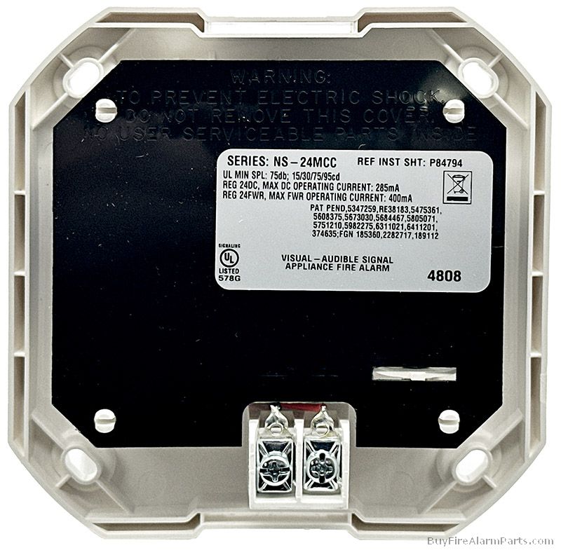 Wheelock NS-24MCC-FW NS Series Horn Strobe (White)