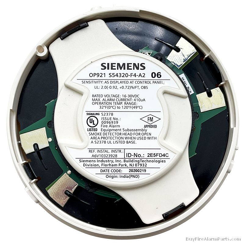 Siemens OP921 Photoelectric Smoke Detector