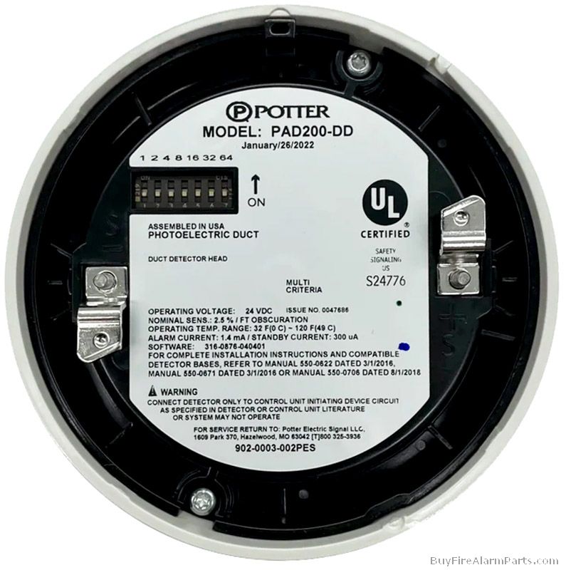 Potter PAD200-DD Analog Addressable Duct Detector