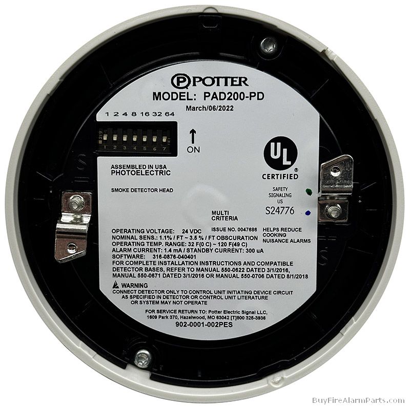 Potter PAD200-PD Photoelectric Smoke Sensor