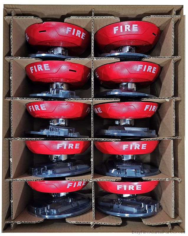 System Sensor PC2RL-BP10 Red Ceiling Mount Horn Strobe (Bulk Pack 10 pcs)