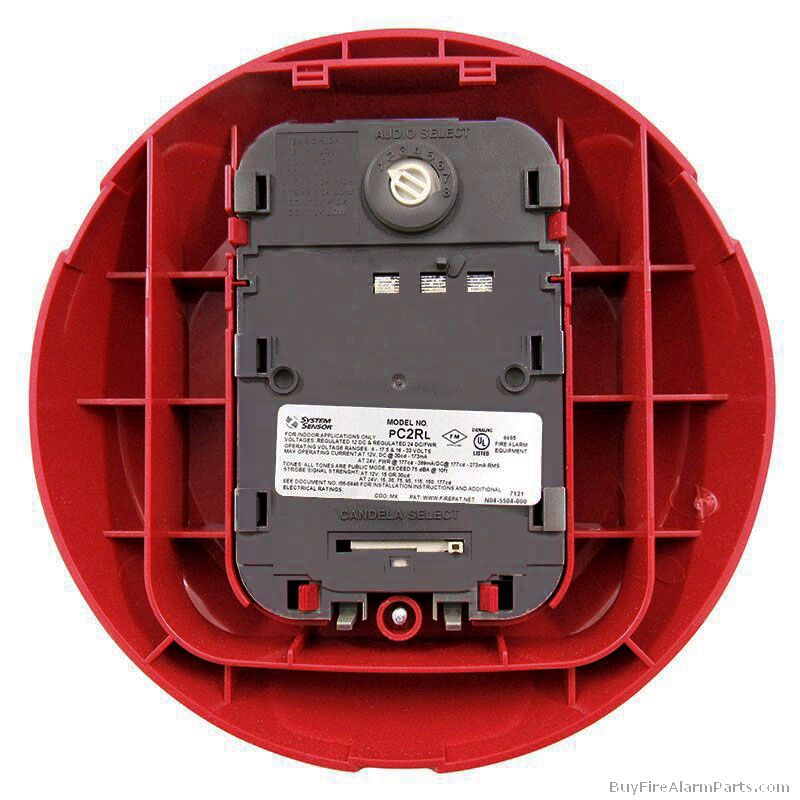 System Sensor PC2RL-BP10 Red Ceiling Mount Horn Strobe (Bulk Pack 10 pcs)