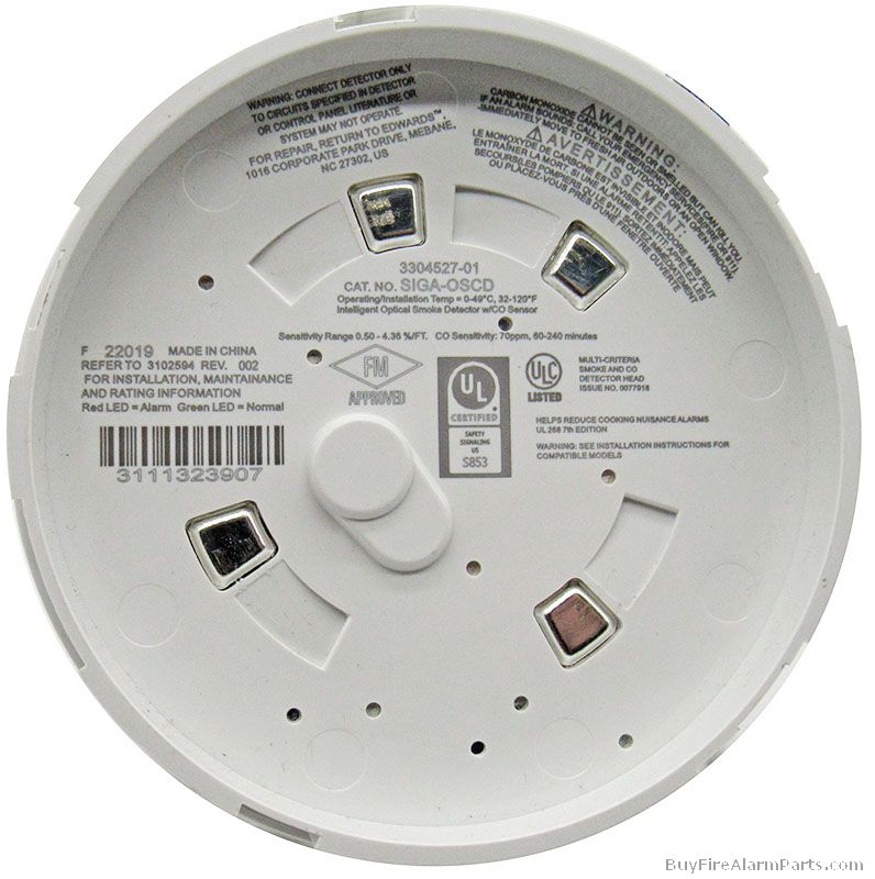 Edwards EST SIGA-OSCD Intelligent Multisensor Smoke and CO Detector