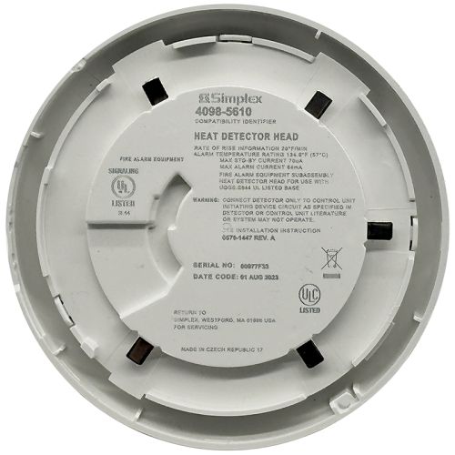 Simplex 4098-5610 Fixed Temp (135F) / RoR Heat Detector
