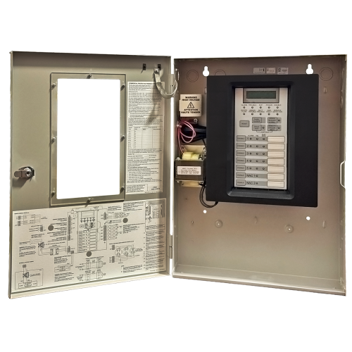 Edwards E-FSC502GD (5-Zone FACP w/ Communicator) in Gray Cabinet